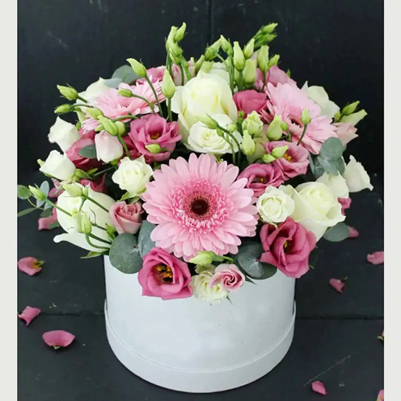 Creative Flower Box Round Cardboard Gift Boxes Bouquet Packing Case ...