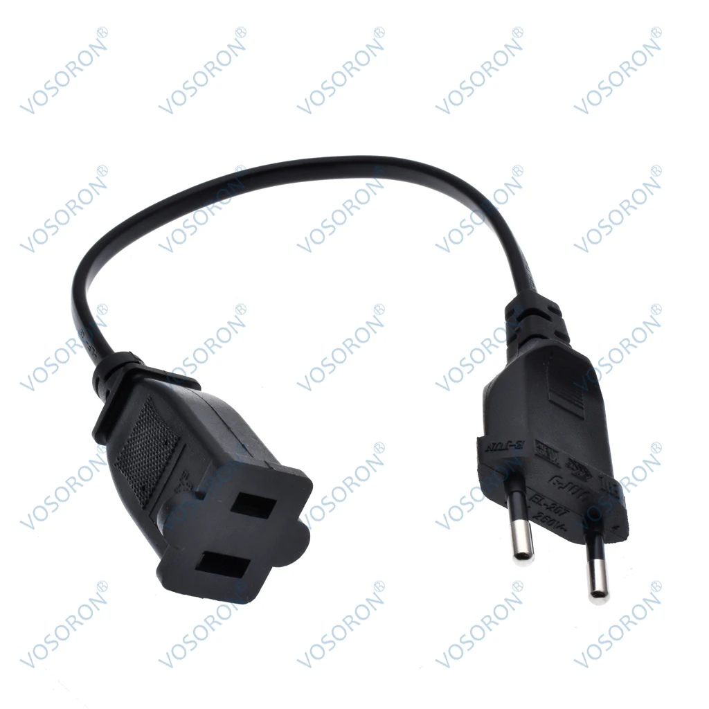 European-Schuko-CEE7-16-2pin-Plug-to-USA-Socket-Power-Adapter-Cable ...