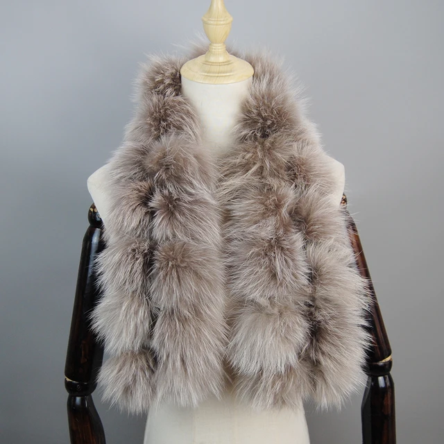 New Style Fashion Luxury Women Real Raccoon Fur Scarves Pompom Lady ...