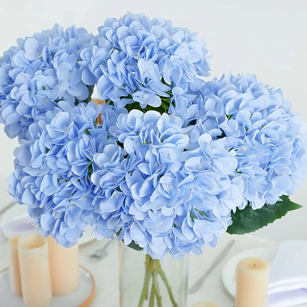 PARTY-JOY-Silk-Hydrangea-Bouquet-Artificial-Flowers-Fake-Hydrangea ...