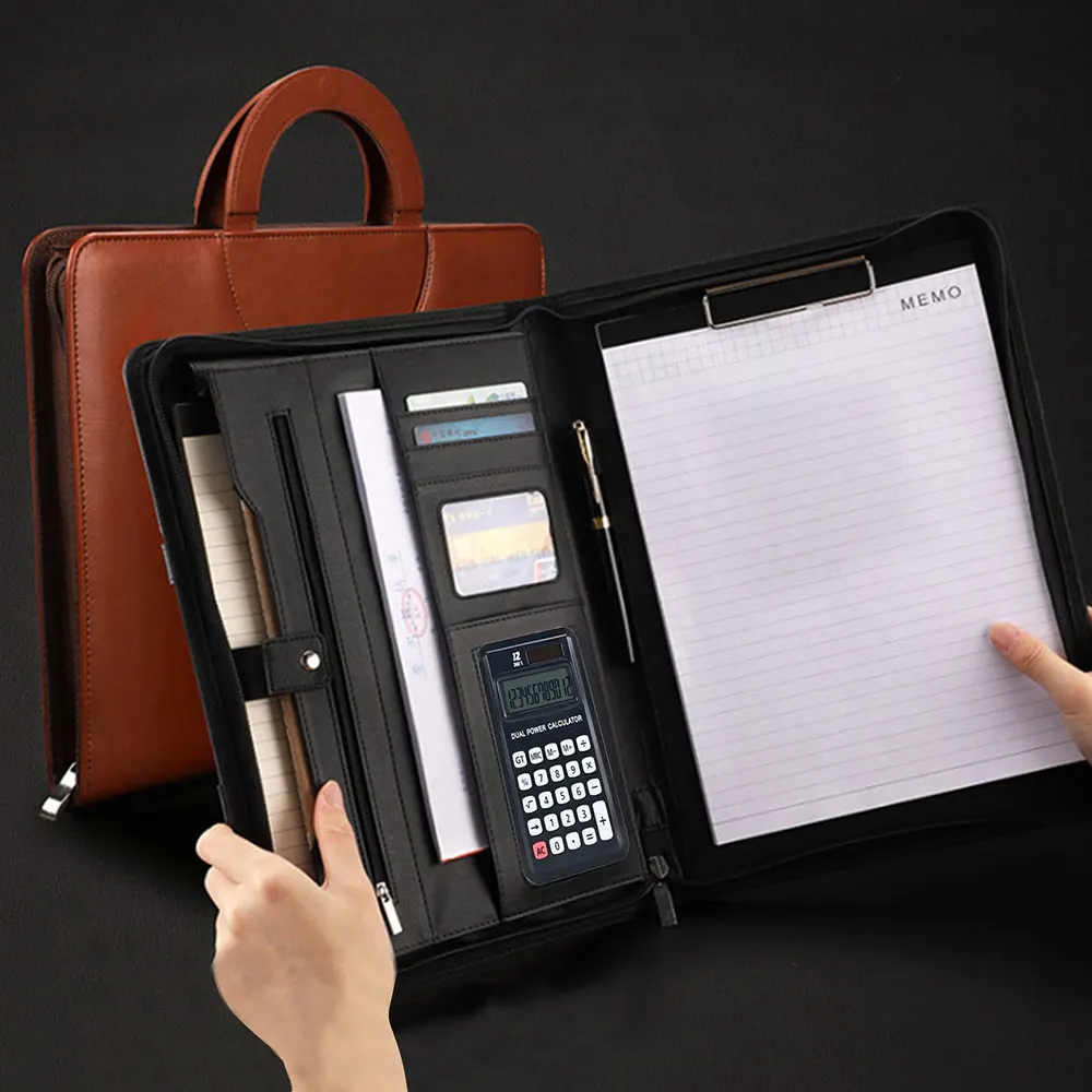 Customized-A4-Business-Padfolio-File-Folder-Portfolio-Pu-Leather ...
