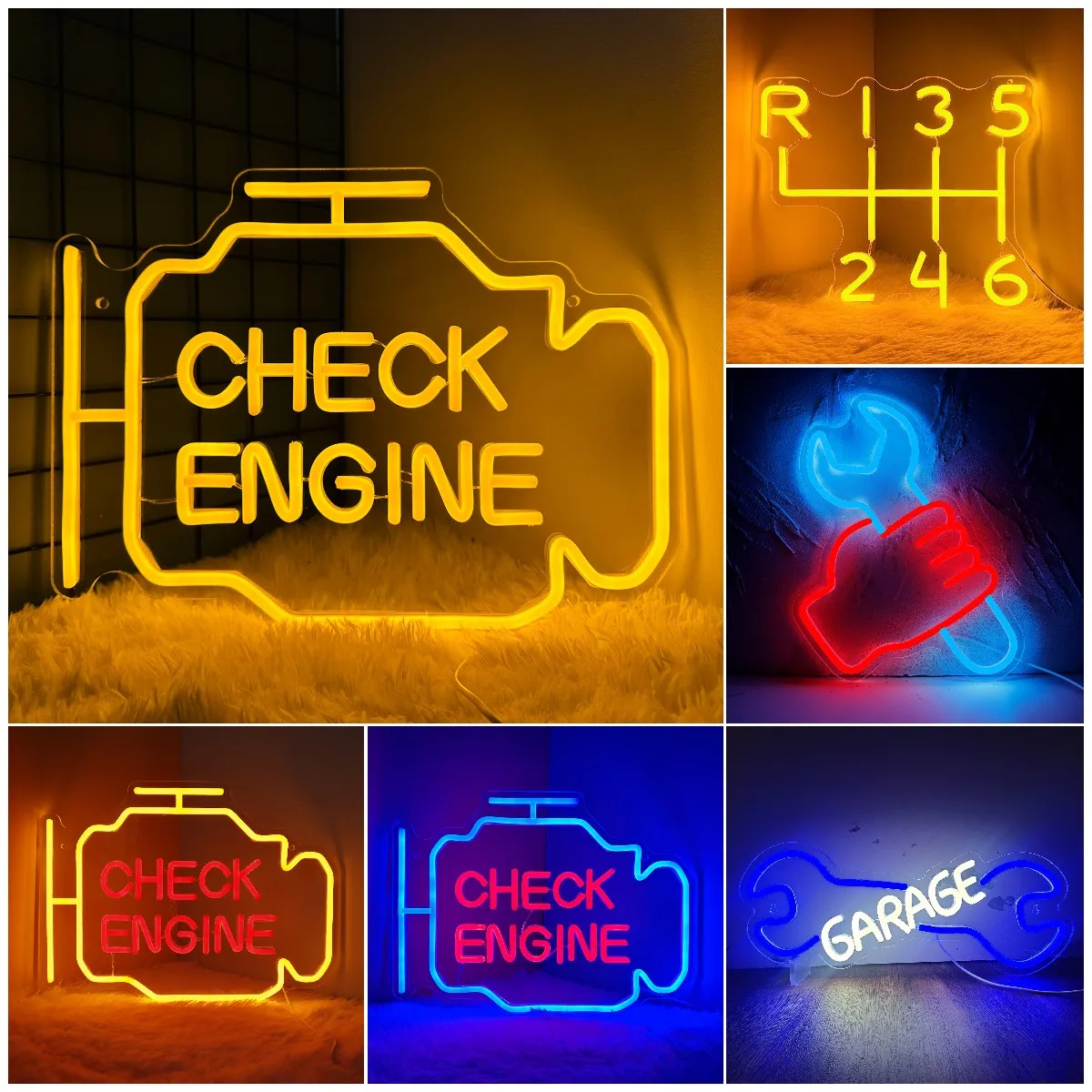Car-Check-Engine-Neon-Sign-Led-Light-Auto-Room-Garage-Repair-Shop-Home ...