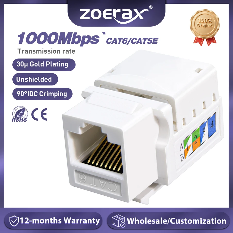Rj 45 Keystone 5x RJ45 Keystone Jack Wall End Plug Cat 5e Ethernet LAN ...