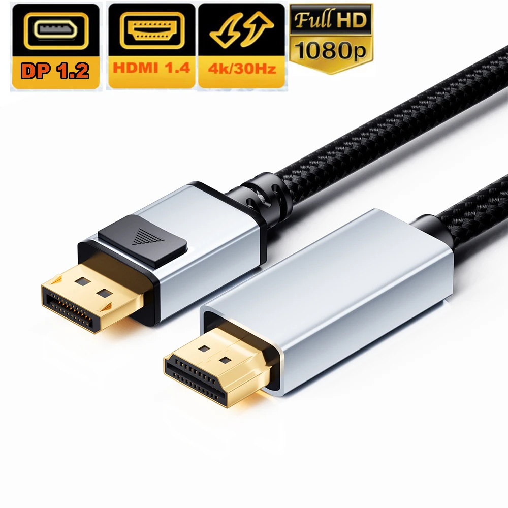 DisplayPort-to-HDMI-cable-4K-60Hz-30Hz-Short-DP-to-HDMI-cables-with ...