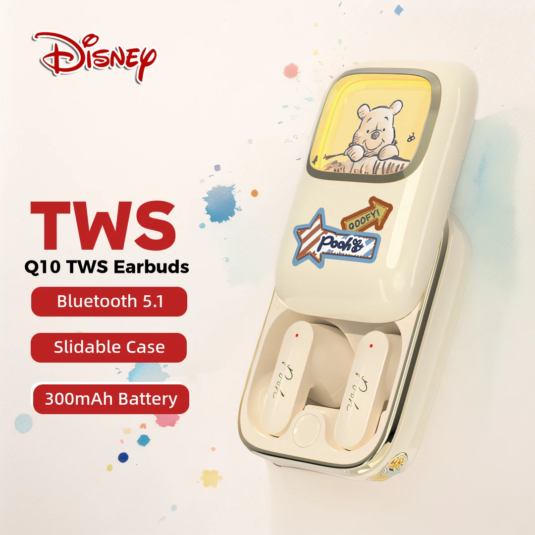 Disney-Q10-Sliding-Cover-Bluetooth-Headphone-TWS-Earbuds-Noise ...