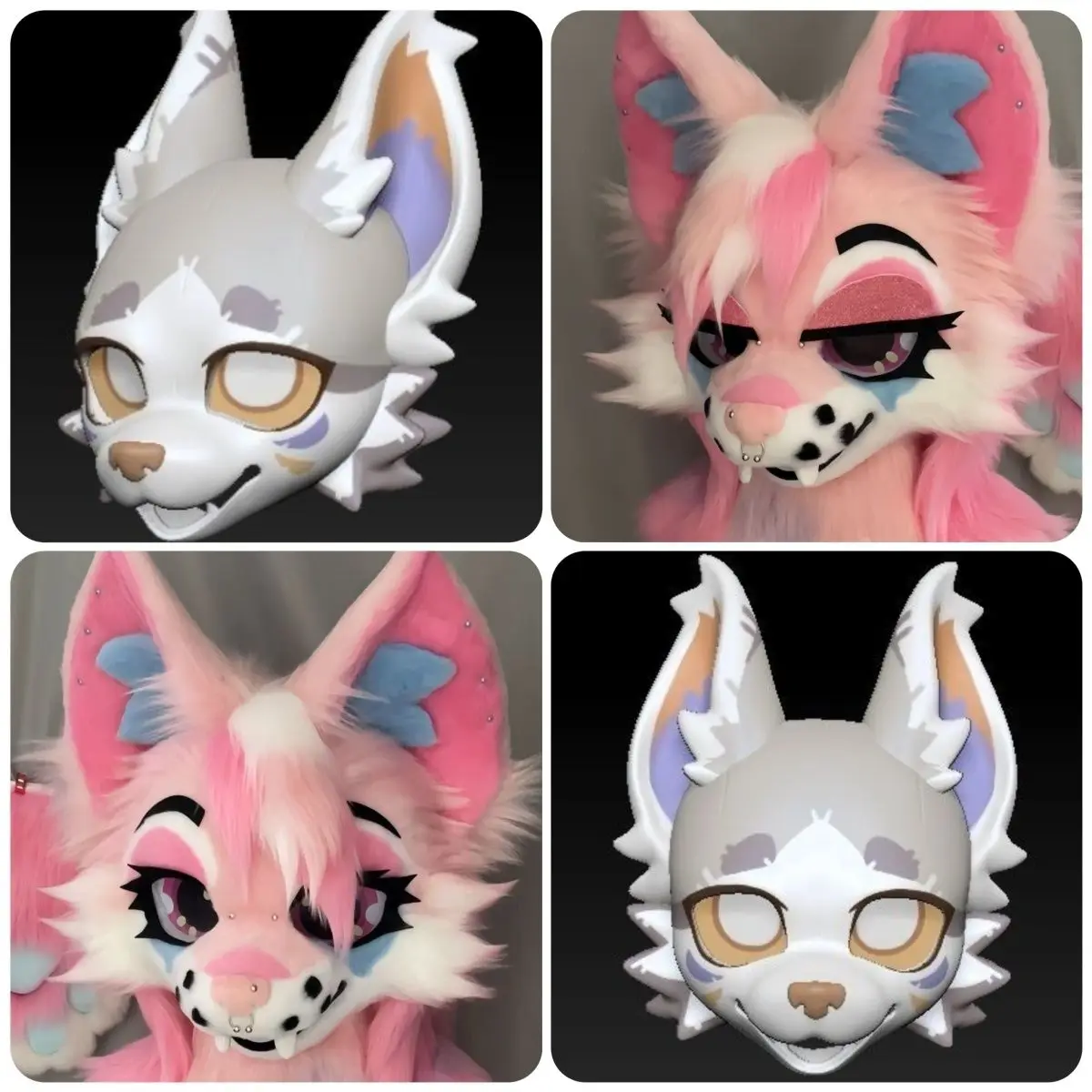 Base mask 3DPrinting Realistic Style Kemono Fursuit Headbase Furry ...