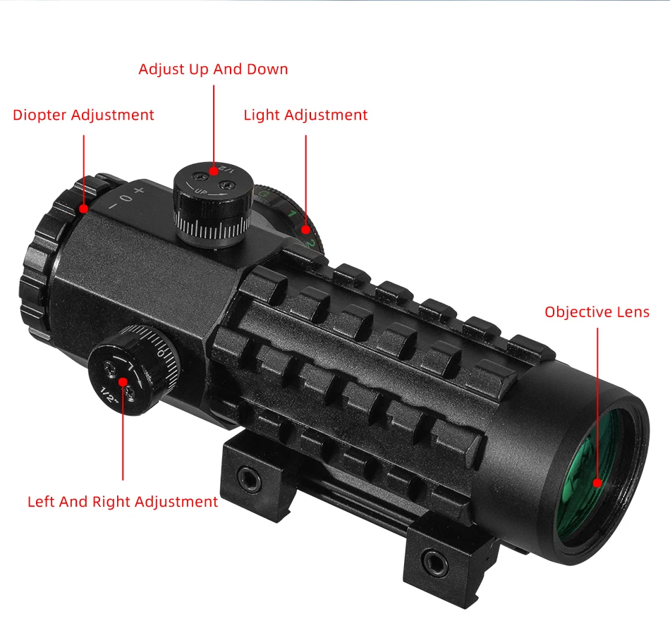 Fire Wolf 3X28 Green Red Dot Cross Sight Scope Tactical Optics ...