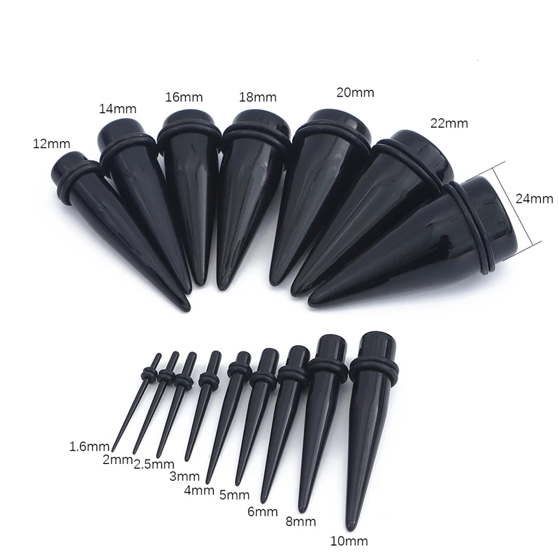 2pcs-Clear-White-Black-Tunnel-Ear-Taper-Plug-Stretcher-Expander-Gauge ...