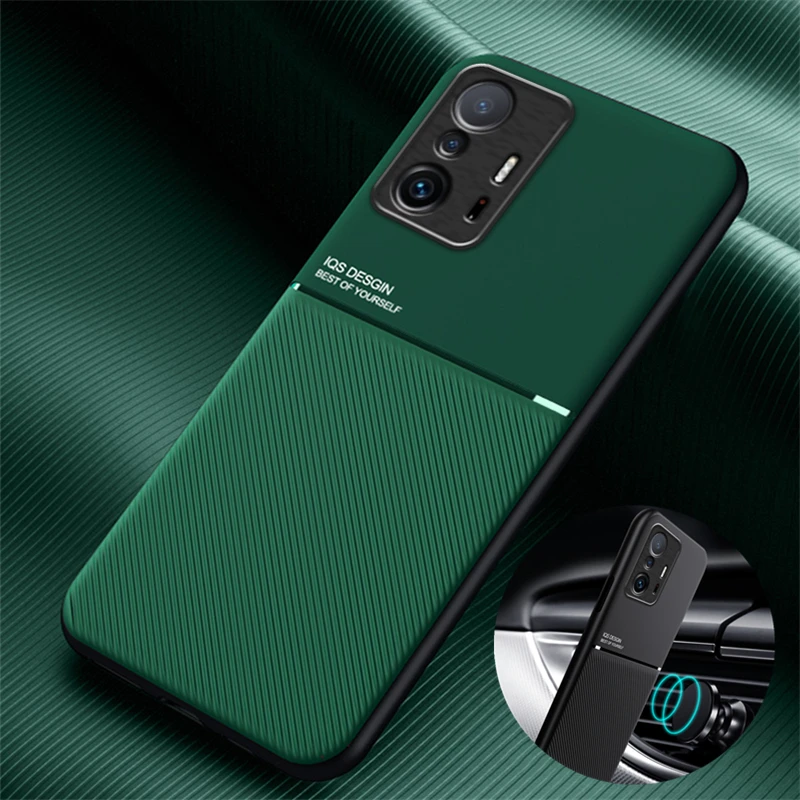 For xiaomi 11t pro case leather magnetic car kickstand Phone case for ...
