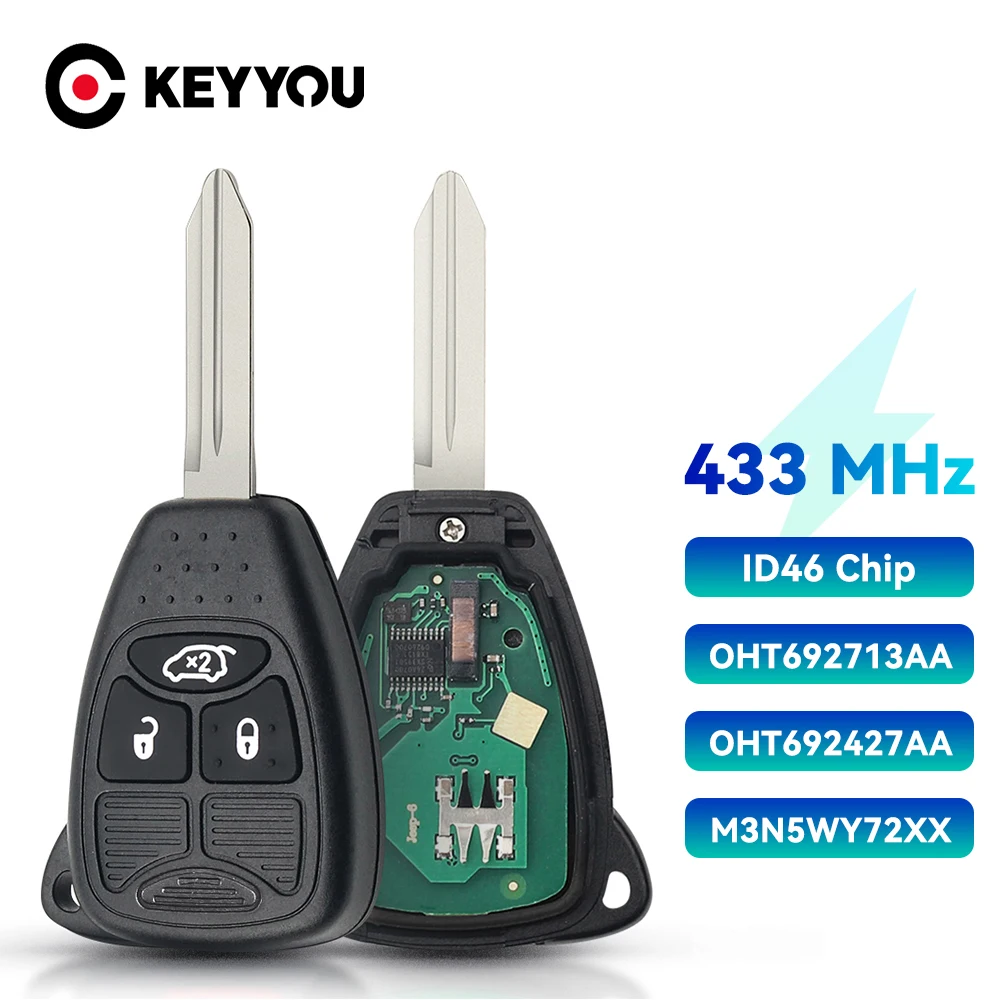 Keyyou Remote Car Key For Dodge Ram Jeep Commander Compass Grand ...