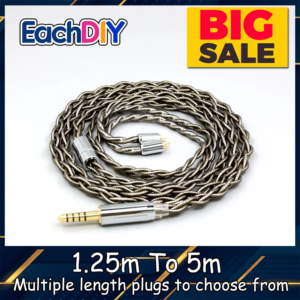 99% Pure Silver Palladium + Graphene Gold Earphone Shield Cable For 0 ...