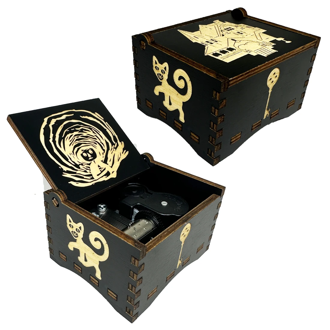 Coraline Music Box Engraved Wooden Gifts Mini Musical Box Play Dreaming ...
