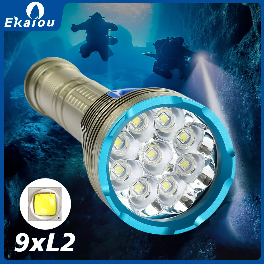 Scuba-Flashlight-Professional-Underwater-Diving-IPX68-Waterproof-Torch ...