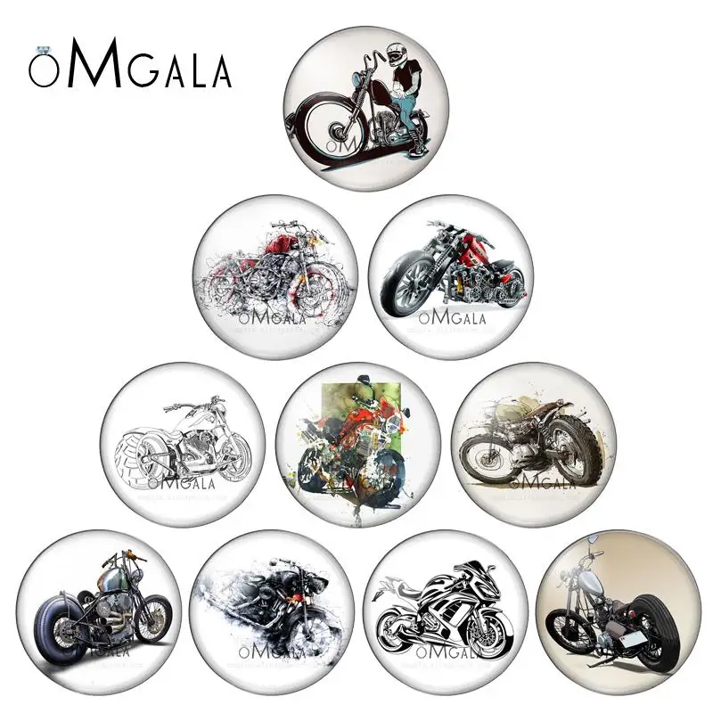 Fashion-Punk-Style-Motorcycle-photo-flatback-round-glass-cabochons-25mm ...