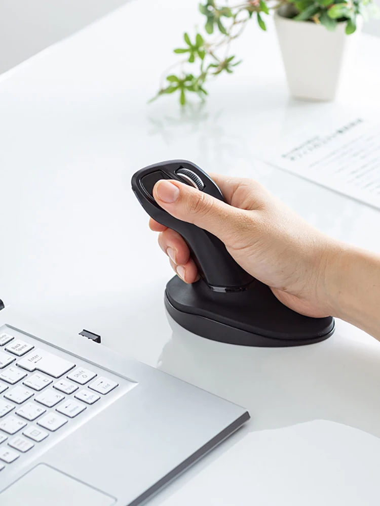 Sanwa-ratón inalámbrico con agarre Vertical, Mouse ergonómico de 2,4G ...