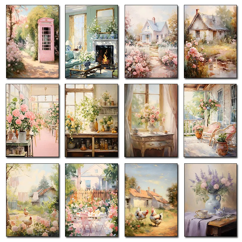 Spring Vintage Country Cottage Still Life Flower Kitchen Warm Color ...