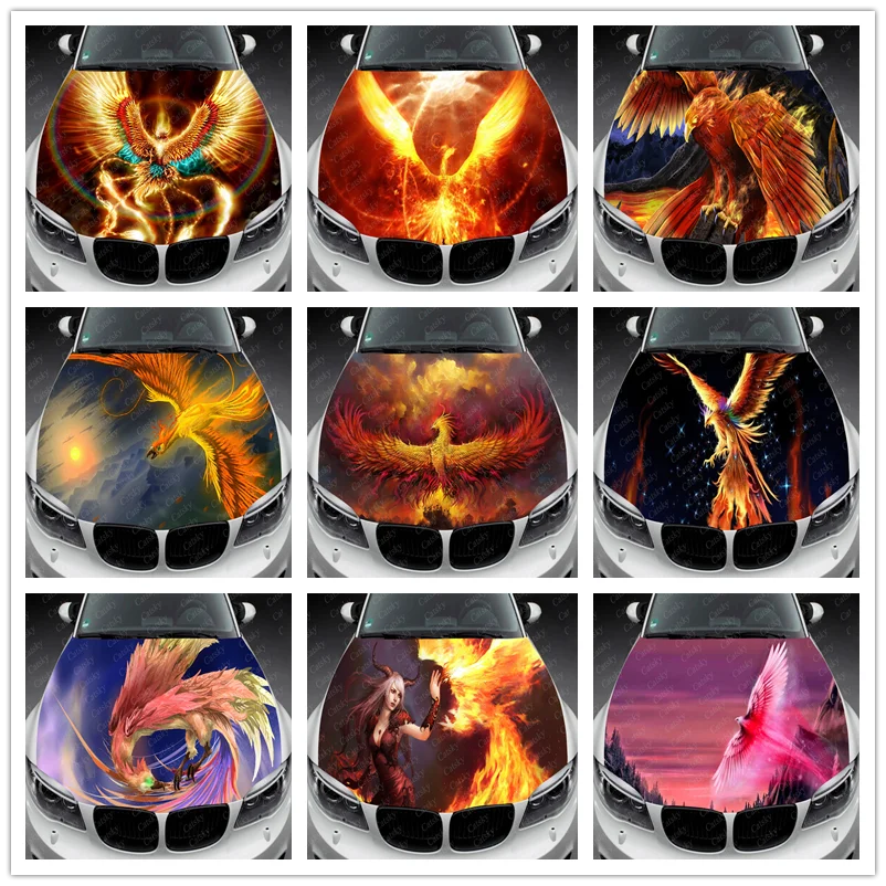 Car Hood Decal, Wrap Decal, Phoenix, Fire Bird, Vinyl, Sticker, Graphic ...