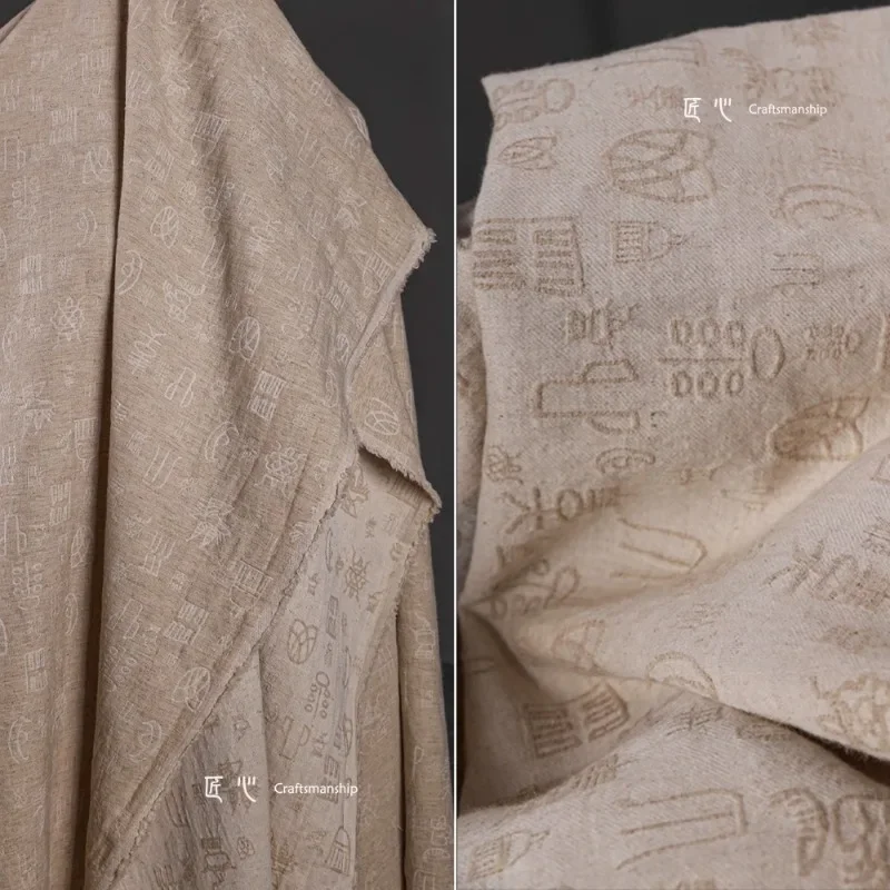 Cotton-Linen-Jacquard-Fabric-Jacket-Shirt-Clothing-Designer-Cloth-Diy ...