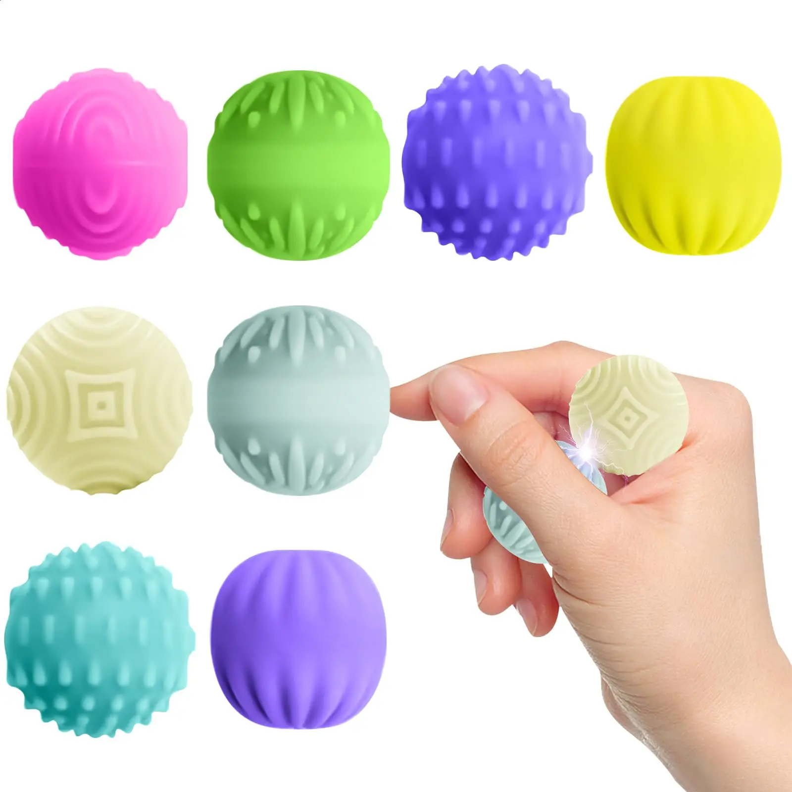 Rainbow Texture Sensory Fidget Toy Magnetic Balls Science Kit for ...
