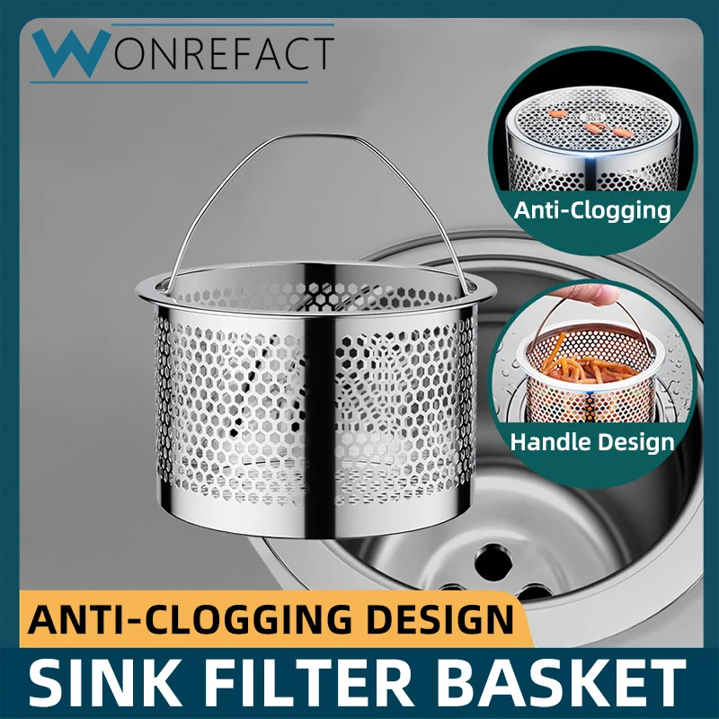 Kitchen Sink Filter Basket Embedded Filter Basket Anti-Clogging Mesh ...