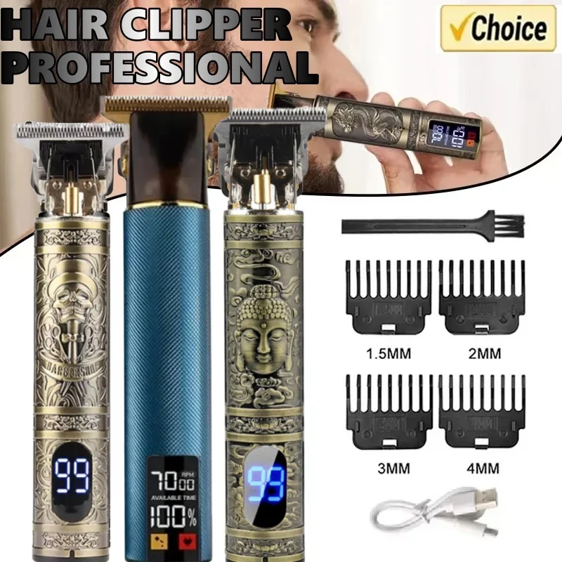 Cortador-de-cabelo-recarreg-vel-USB-para-homens-aparador-de-cabelo-profissional-m-quina-digital ...