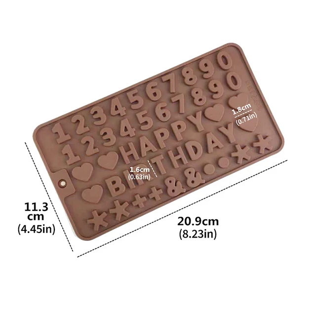English Letter Silicone Chocolate Mold Alphanumeric Candy Biscuit Jelly ...