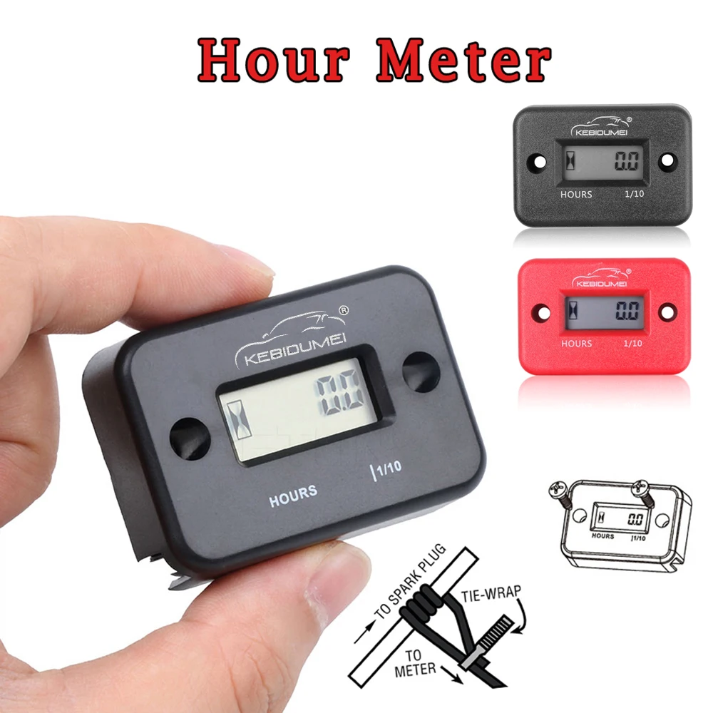 Digital-LCD-Hour-Meter-Motor-Waterproof-Display-for-Bike-Motorcycle-ATV-Snowmobile-Marine-Boat ...