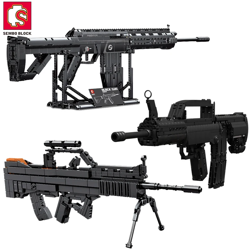 SEMBO-Machine-Gun-Military-Building-Blocks-Weapon-Soldier-Shooting-Game ...