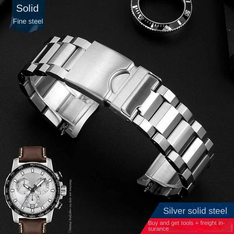 Correa de acero inoxidable para Tissot Speed Dare Black Warrior Steel Band T125.617 Serie ...