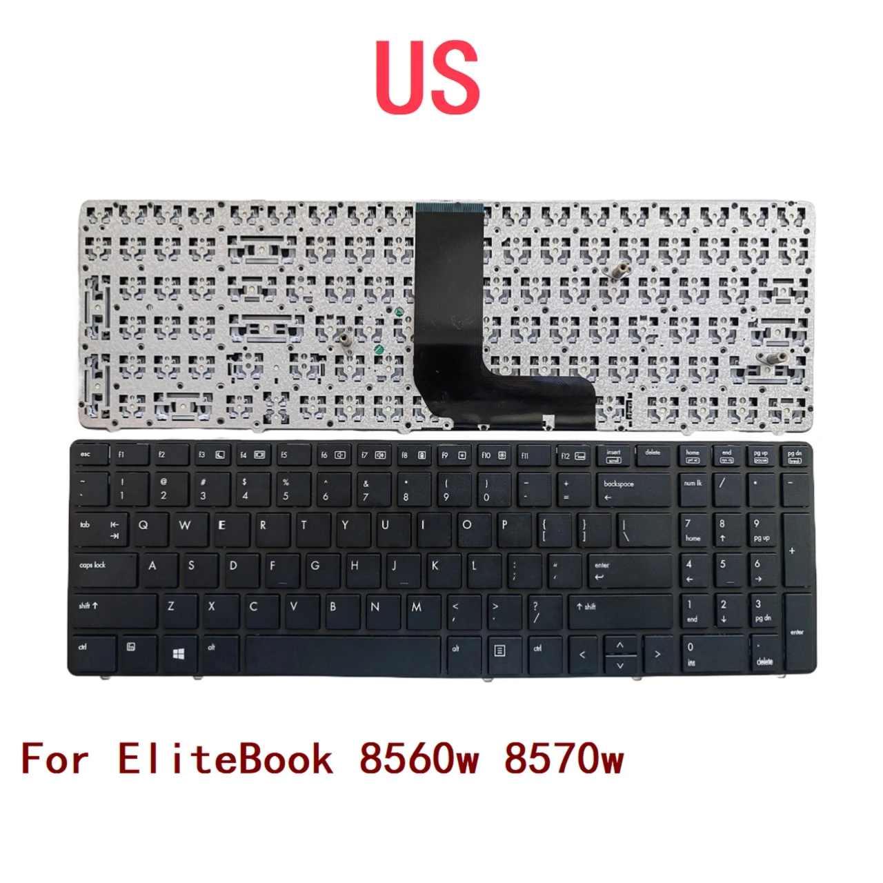 New US Laptop Keyboard For HP EliteBook 8560w 8570w Notebook PC ...