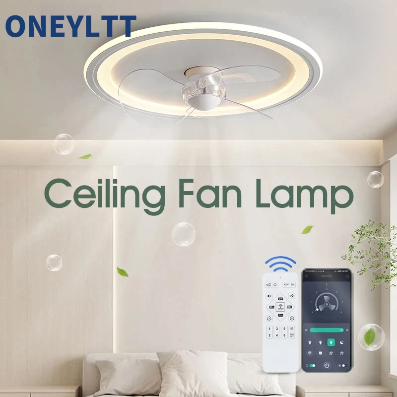 Smart-quiet-ceiling-fan-field-lighting-LED-wireless-fan-dimmer-remote ...