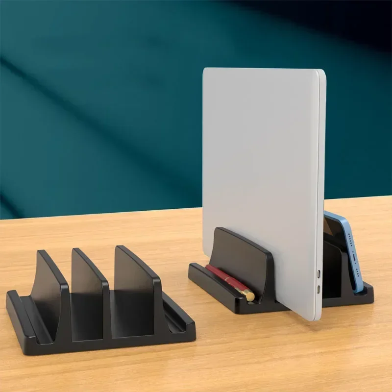 Plastic-Vertical-Laptop-Stand-Holder-Adjustable-Desktop-Notebook-Dock ...