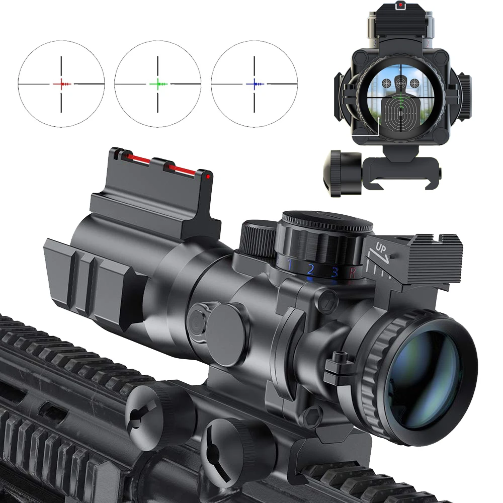 4x32-Tactical-Rifle-Scope-Red-Green-Blue-Illuminated-Reticle-Hunting ...