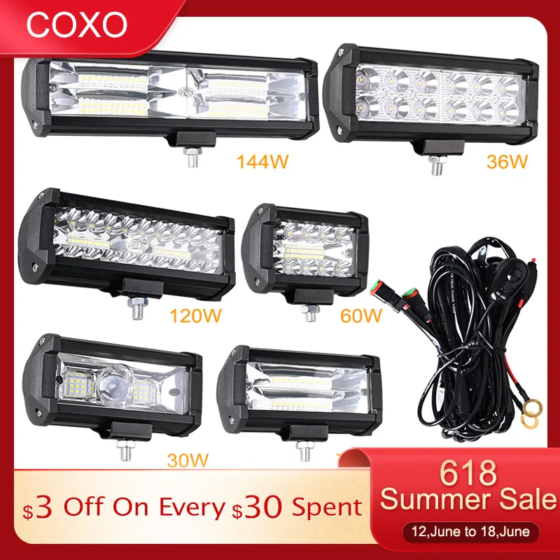 Car Work Light Led Offroad 4x4 Spotlights Fog Lamp Diode Headlight Suv ...