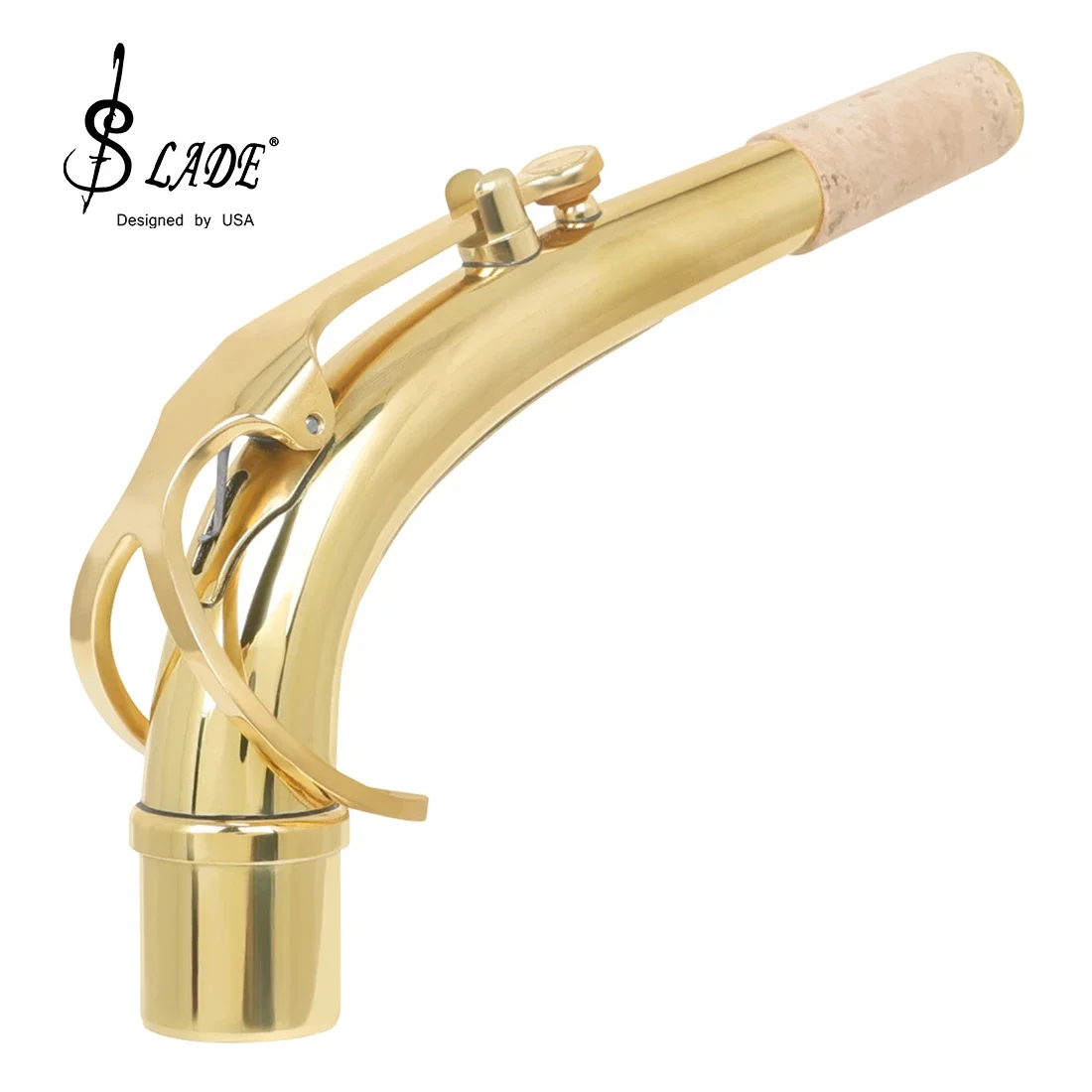 SLADE-Alto-Saxophone-Bent-Neck-with-Soft-Wood-Pieces-Brass-Gold-Plated ...