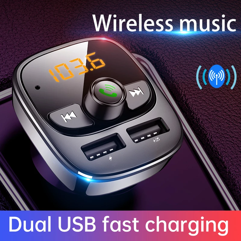 Car Mp3 Player Bluetooth 5.4 FM Transmitter Car Charger Adapter Dual ...