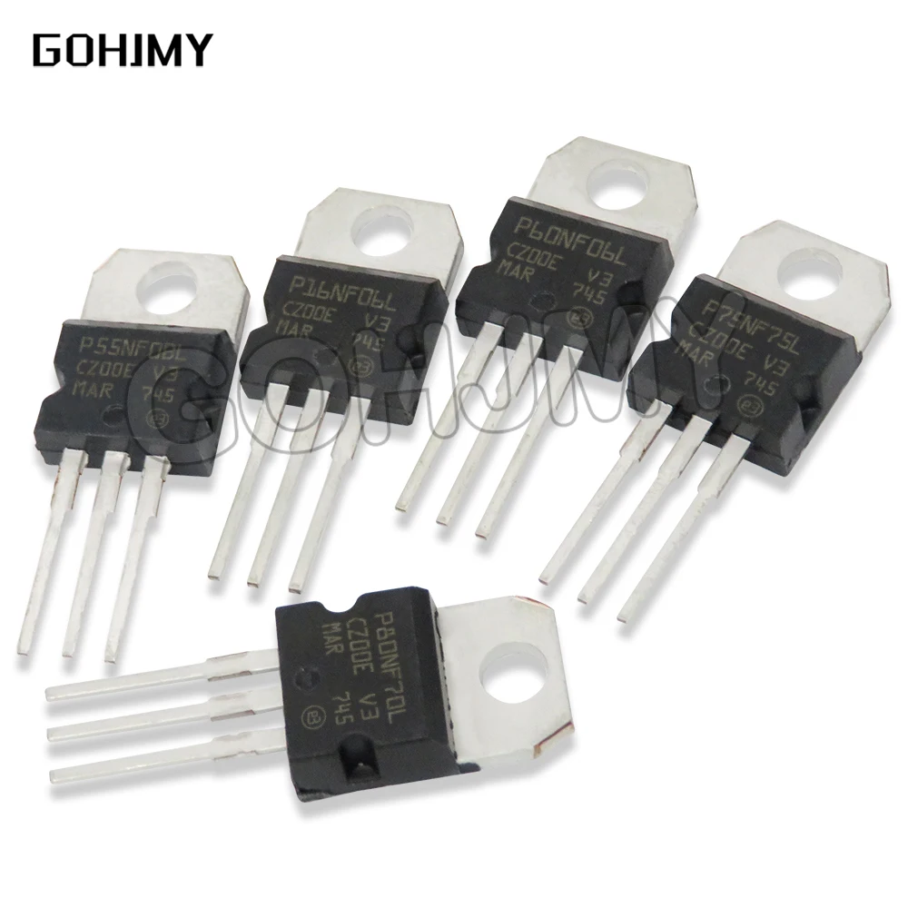 10PCS-FQP30N06-FQP50N06-STP55NF06-STP65NF06-TO-220-STP75NF75-FQP33N10 ...