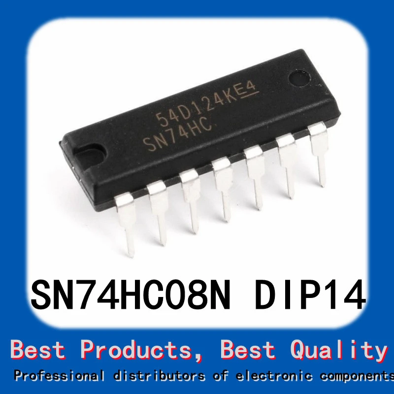 Circuito lógico SN74HC08N SN74HC08 74HC08N 74HC08 DIP14, cuatro entradas con puerta, 10 unidades ...