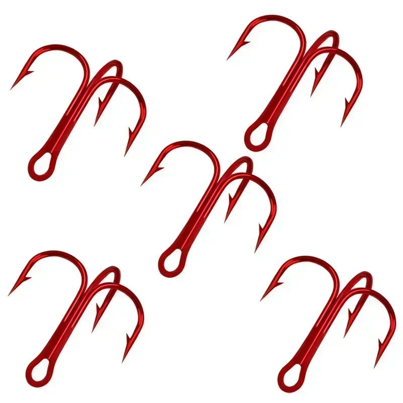 10Pcs-lot-Red-Fishing-Hooks-High-Carbon-Steel-Material-Treble-Treble ...