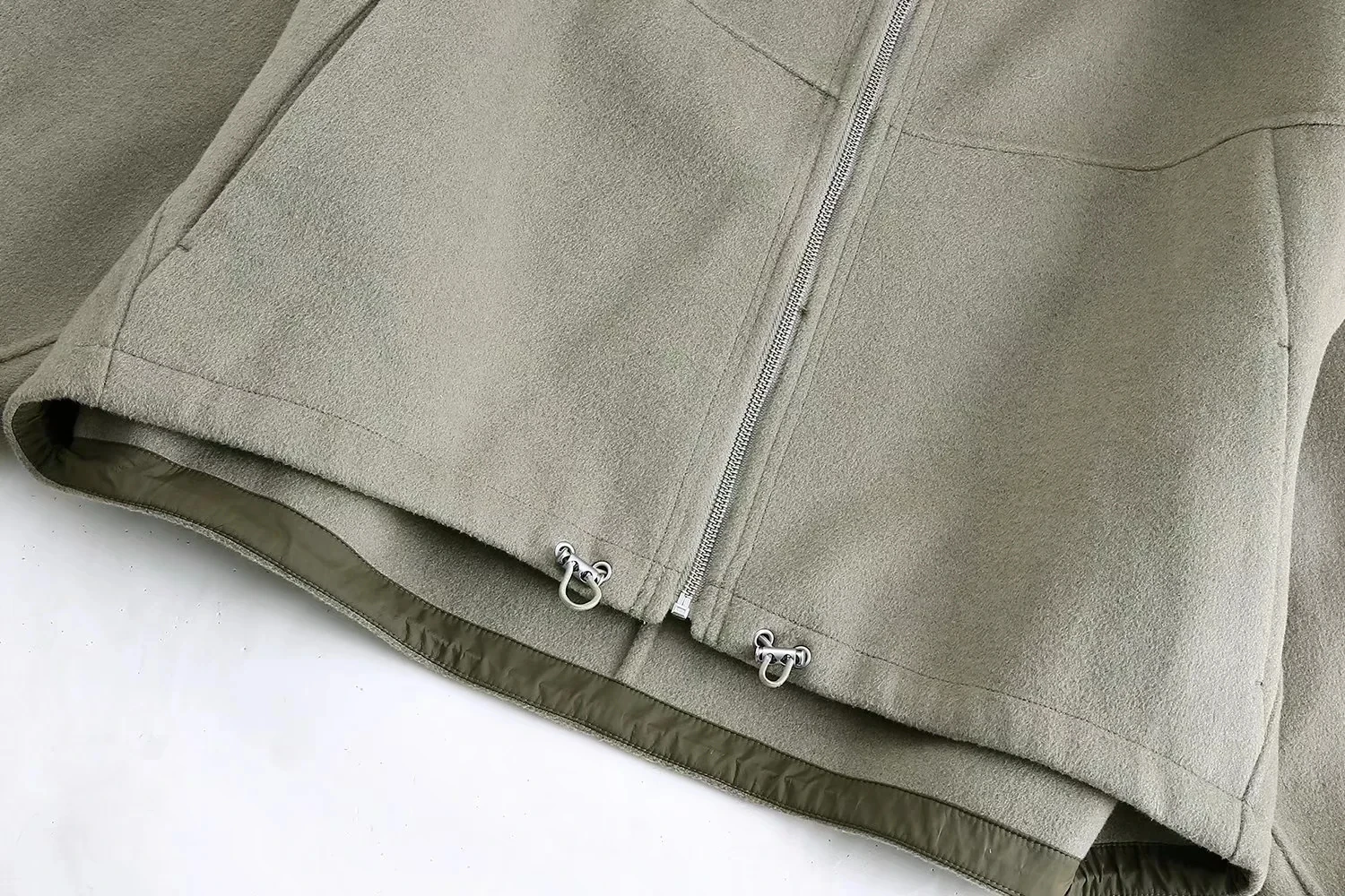 TRAF 2024 Woman Fashion Spliced Double Sided Jacket Casual Slim Zipper ...