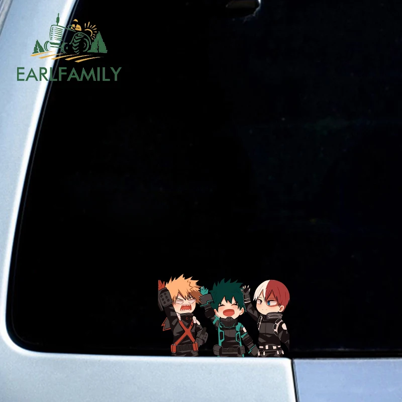 EARLFAMILY-13cm-x-8-3cm-Happy-Anime-Hands-Up-Car-Sticker-Waterproof ...