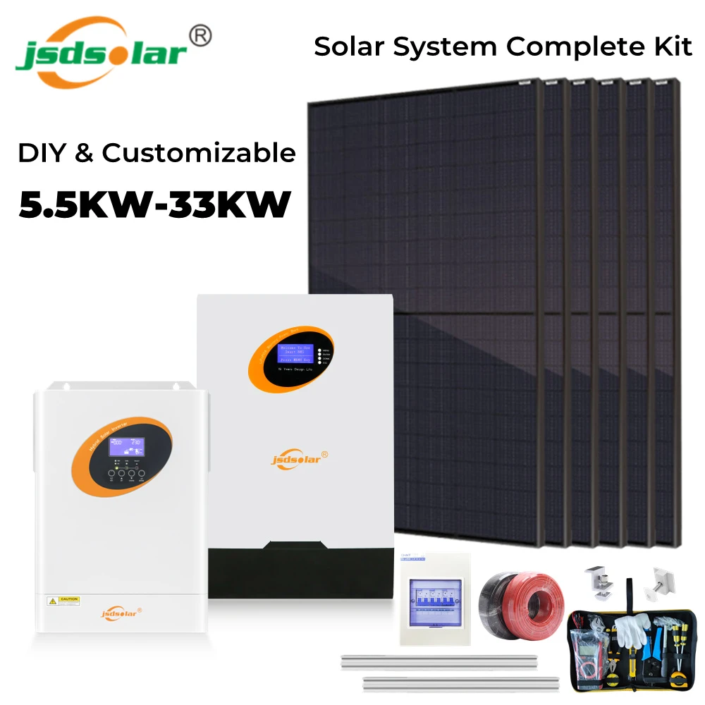 Jsdsolar 5,5 KW 11KW Solar System für Hause Komplette Kit Mit LiFePo4 Batterie Hybrid Inverter ...