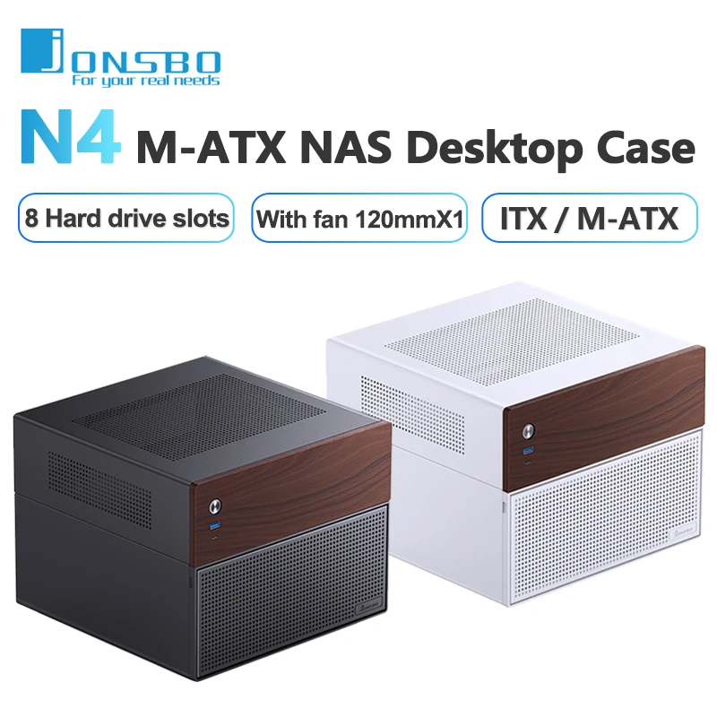 Jonsbo N4 NAS Desktop Chassis ITX / M-ATX Computer Case 8 Hard Disk ...