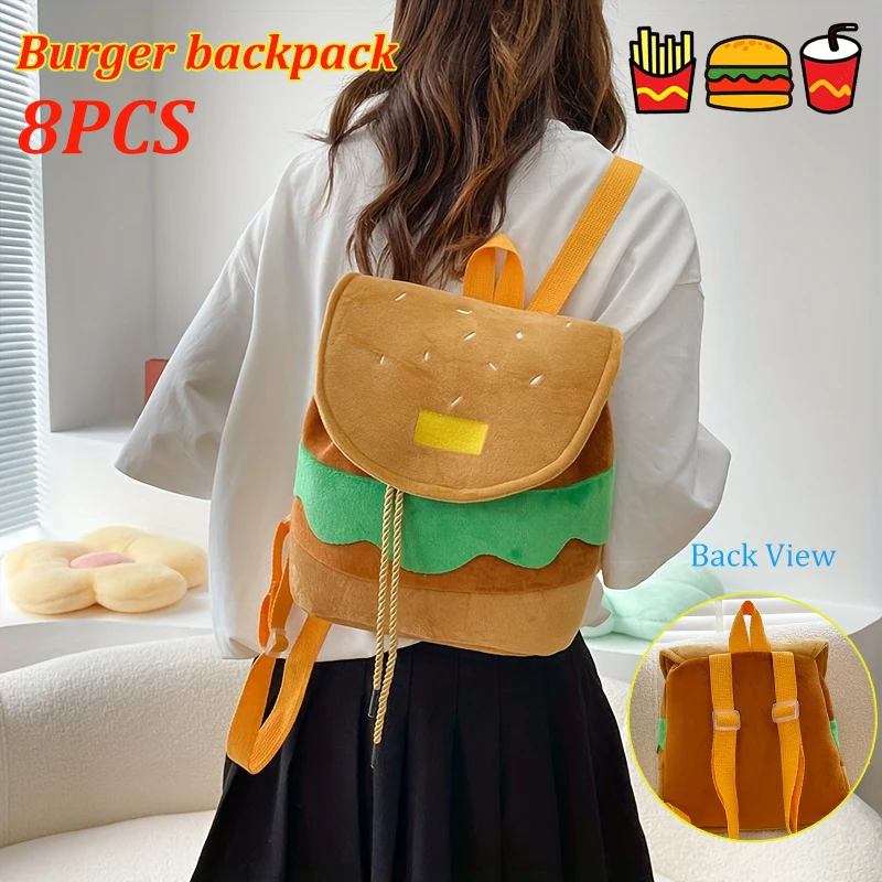 Cute-Hamburger-Plush-Backpack-Soft-Cartoon-Burger-Plush-Coin-Purse ...
