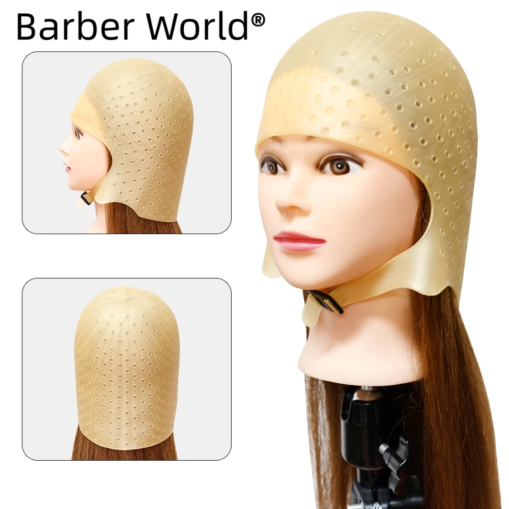 New-Barber-Hair-Coloring-Cap-Silicone-Hair-Highlights-Cap-With-Needle ...