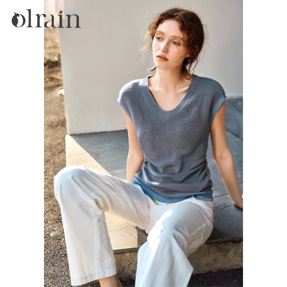 OLrain Women's Summer Knitted Sweater Casual Knit Top 2025 V-neck ...