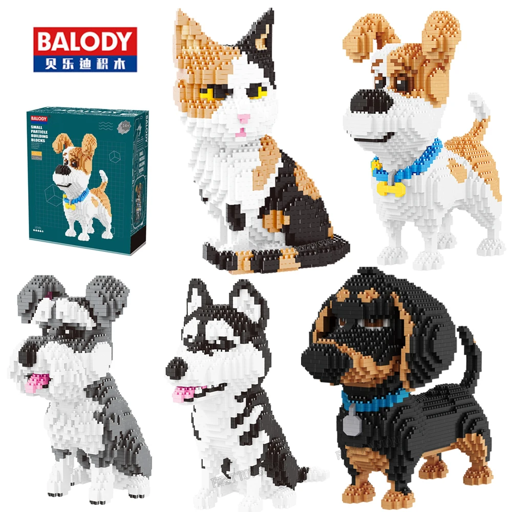 BALODY-Cartoon-Dog-Model-Block-Dachshund-Building-Blocks-Brick-Toys-for ...