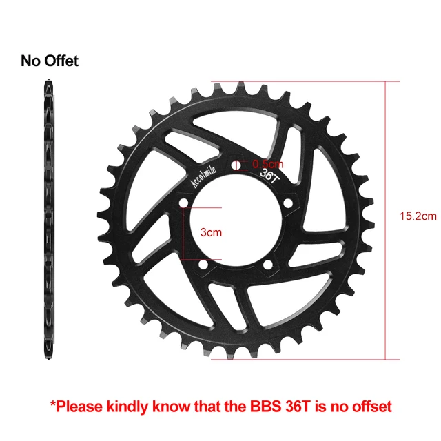 Chainring Sprocket 36T For Bafang BBS01BBS01B BBS02 BBS02B BBSHD Mid ...