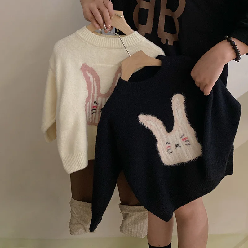Korean-Autumn-Winter-2023-Children-Girl-2PCS-Clothes-Set-Rabbit-Knitted ...
