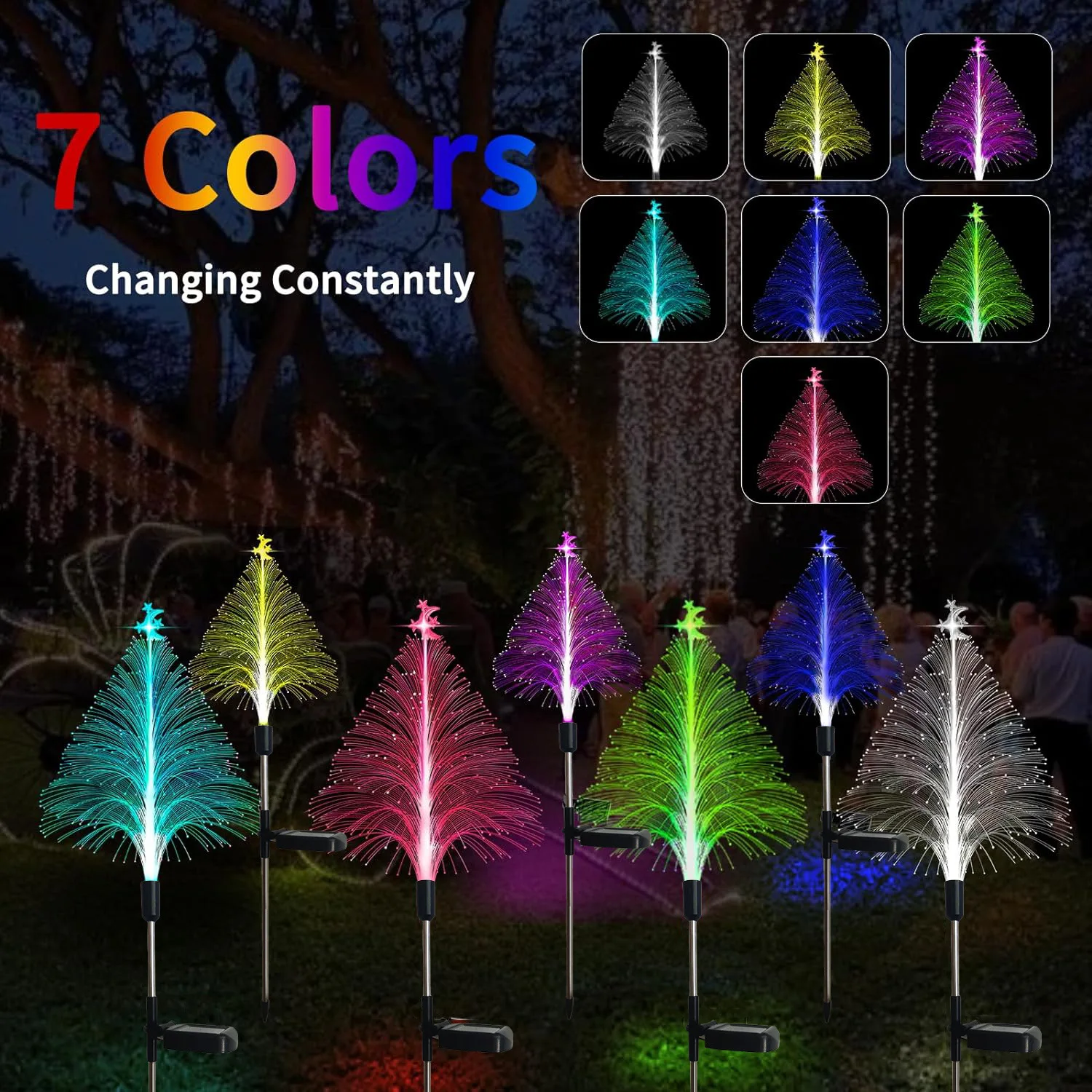 1-2-6pcs-Solar-Fiber-Optic-Christmas-Tree-Light-7-Color-Changing-Xmas ...